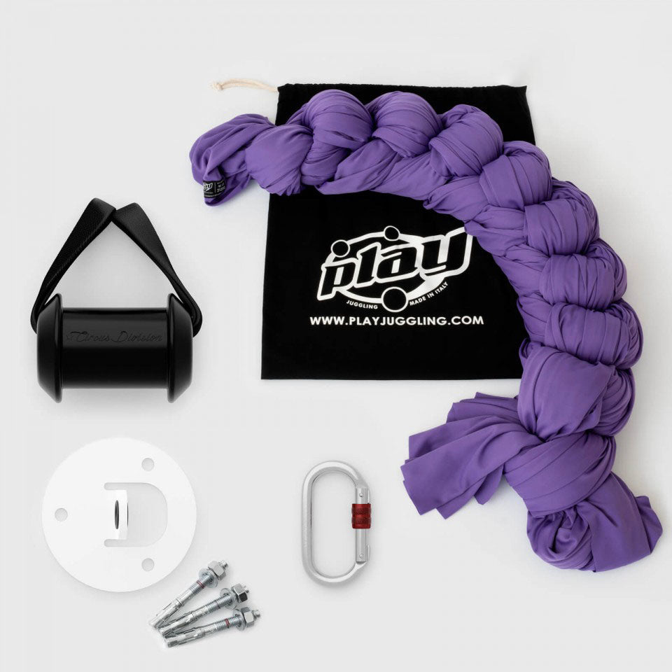 Aerial silk + Hook + Anchor plate - length from 10 to 13 meters - Play Juggling – PLAY S.r.l.